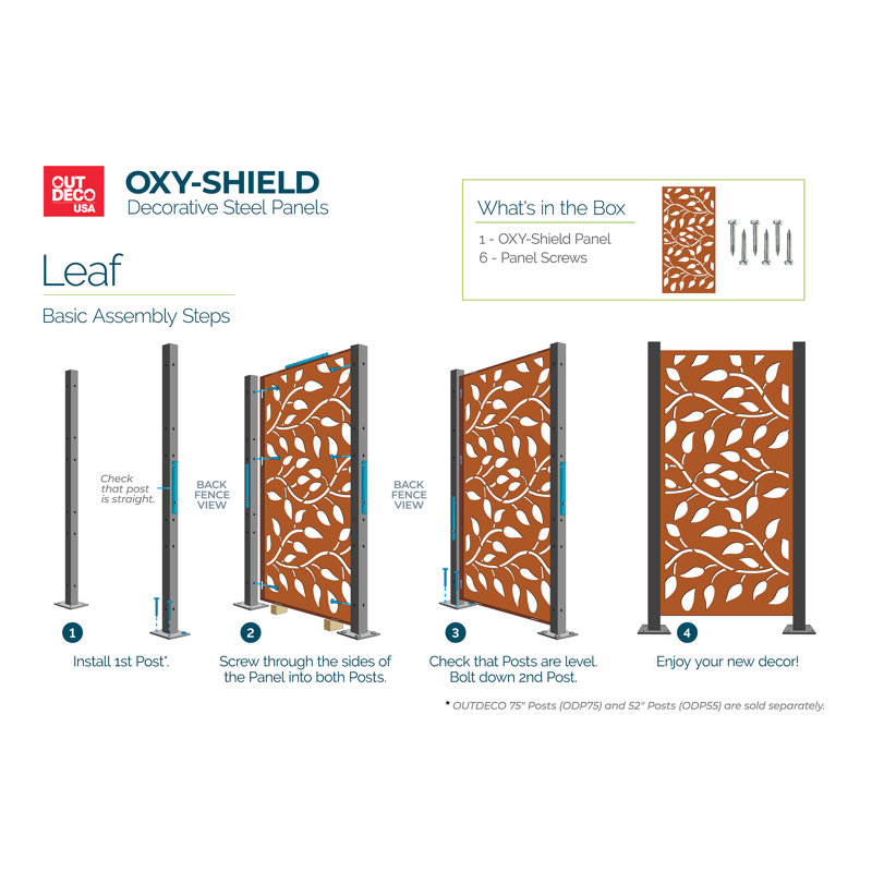 OUTDECO Steel Leaf Decorative Panel & Reviews | Wayfair